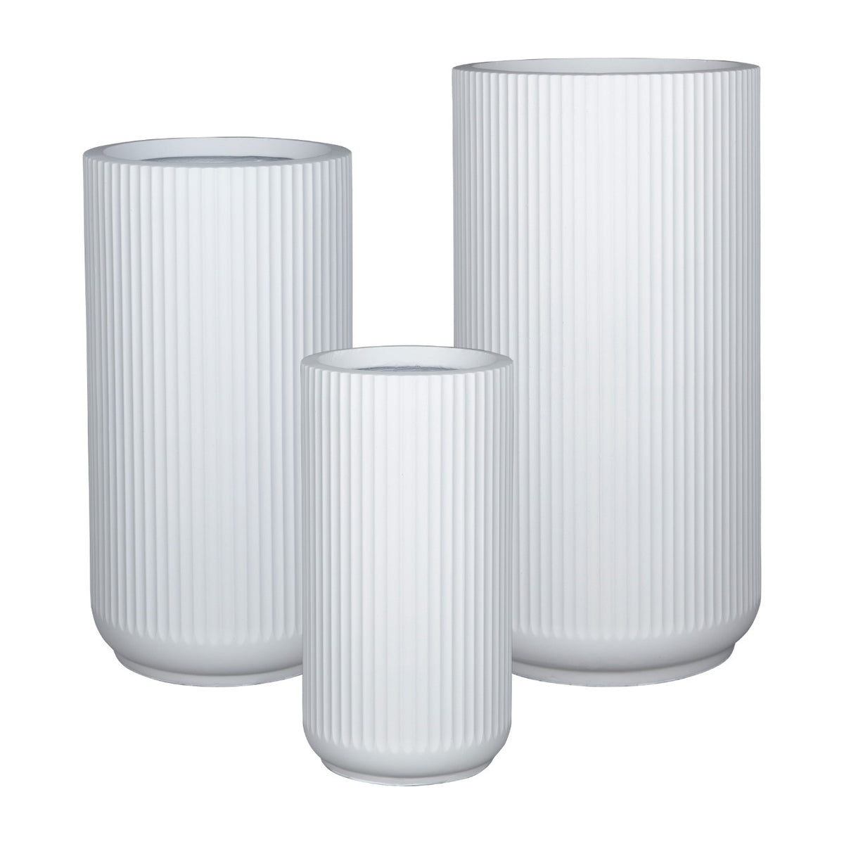 Fiber Clay Ribbed Tall Pot - White – Plant Studio LLC