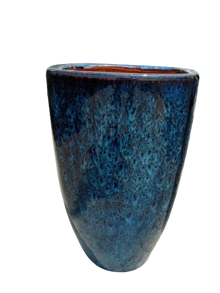 Blue Tall Ceramic Pot – Plant Studio LLC